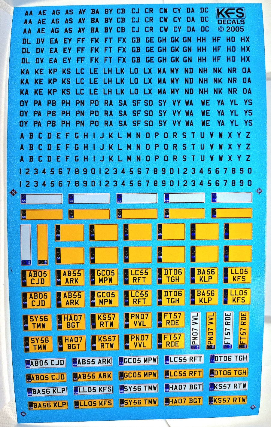 Number Plates Decals (D54B) – Kit Form Services Ltd